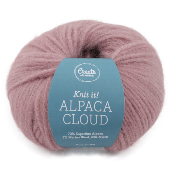 Alpaca Cloud 50 g Adlibris (dusty purple, cream-white+ 20 muuta väriä ...